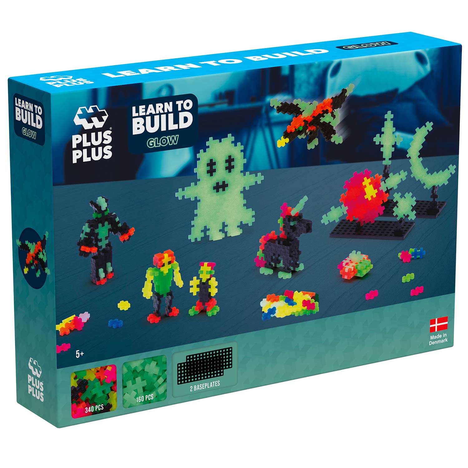 Plus-Plus Mini: Learn to Build Glow in the Dark - 500 Bausteine | Plus-Plus 9603928